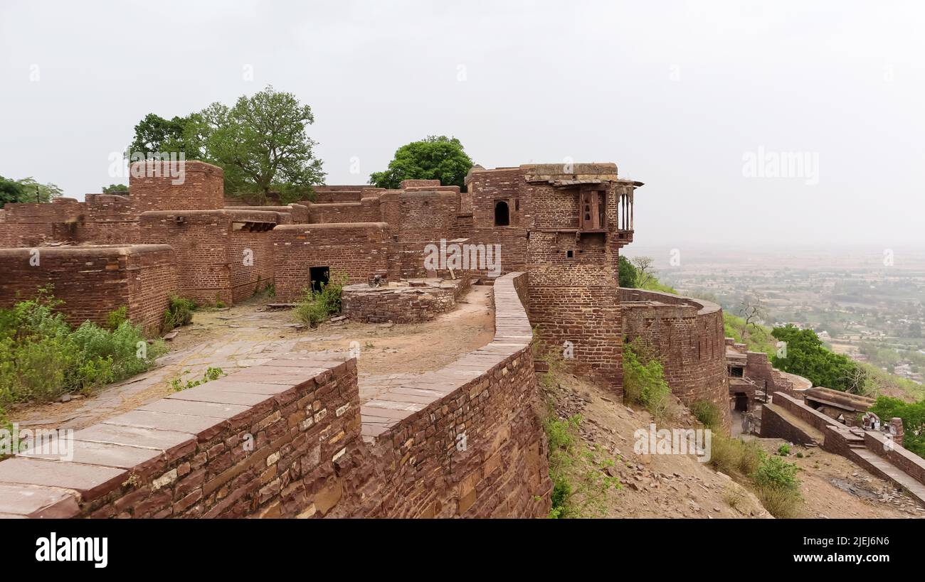 View of entrance and fortress walls of Narwar Fort, Shivpuri, Madhya ...