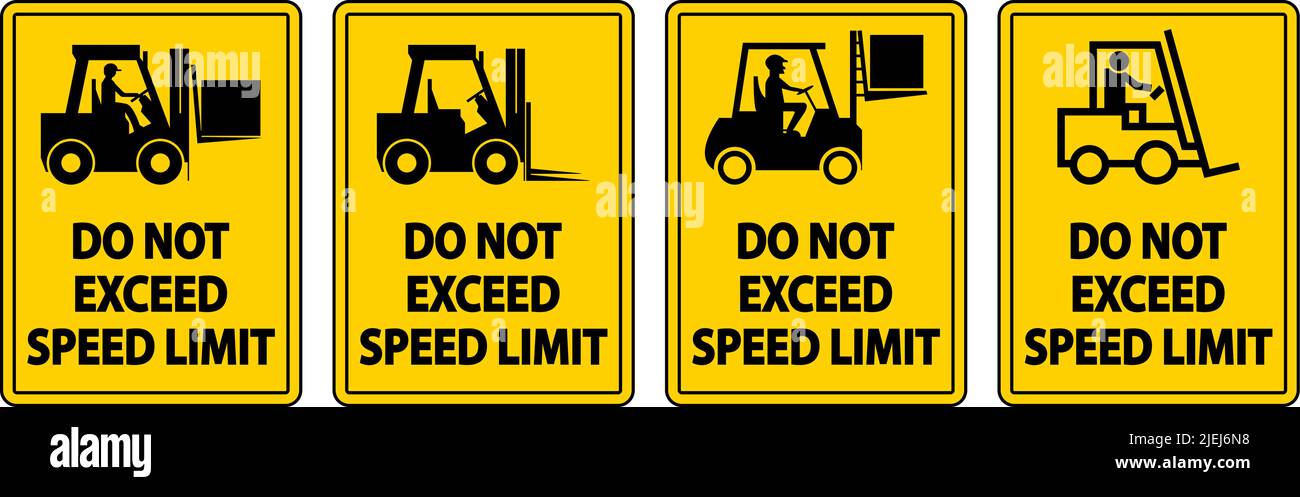 Do Not Exceed Speed Limit Label Sign On White Background Stock Vector ...