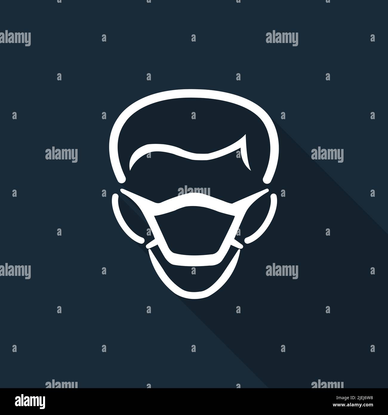 PPE Icon.Wear Mask Symbol Sign Isolate On Black Background,Vector ...