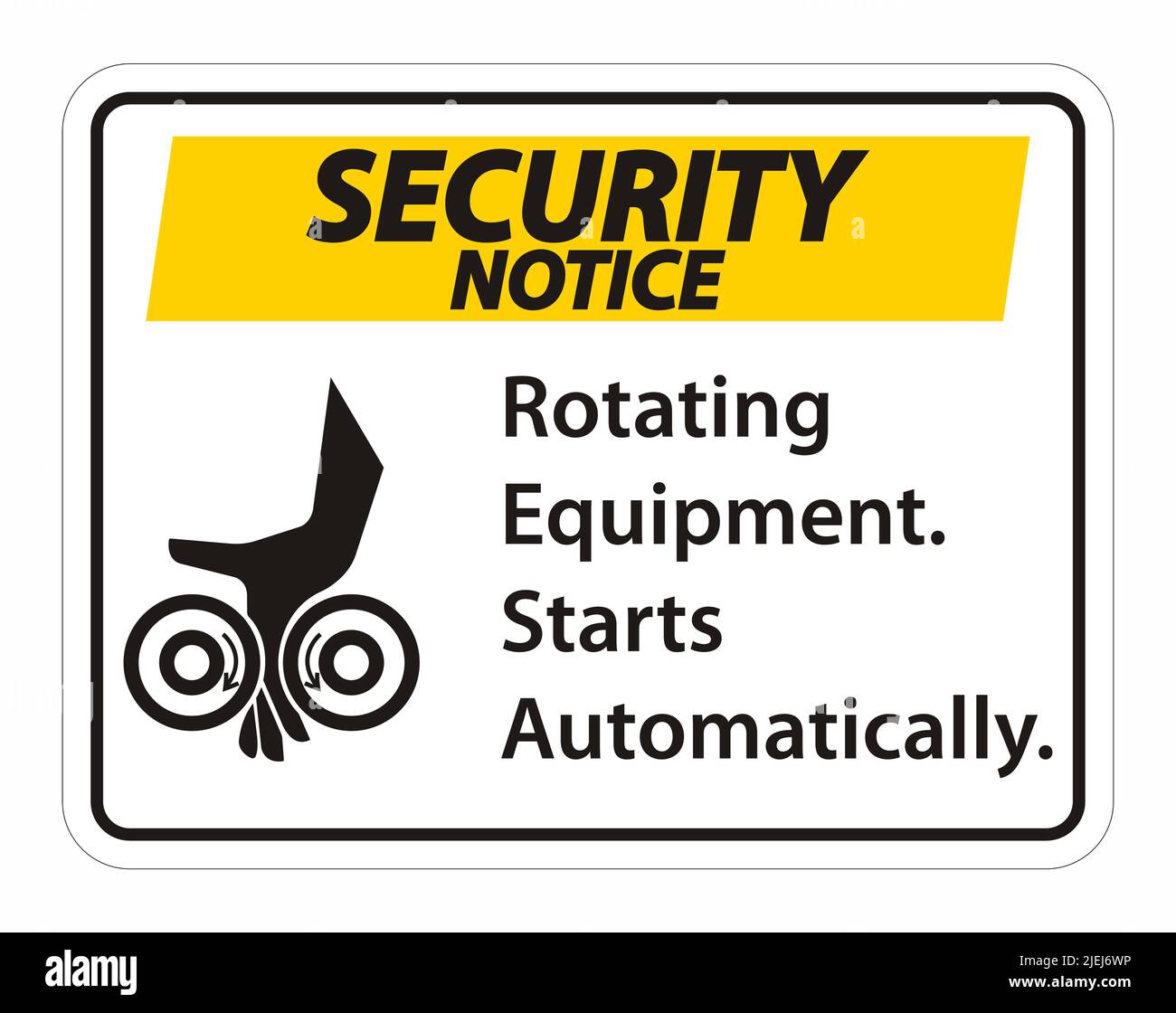 Rotating Equipment.Starts Automatically Symbol Sign Isolate on White ...