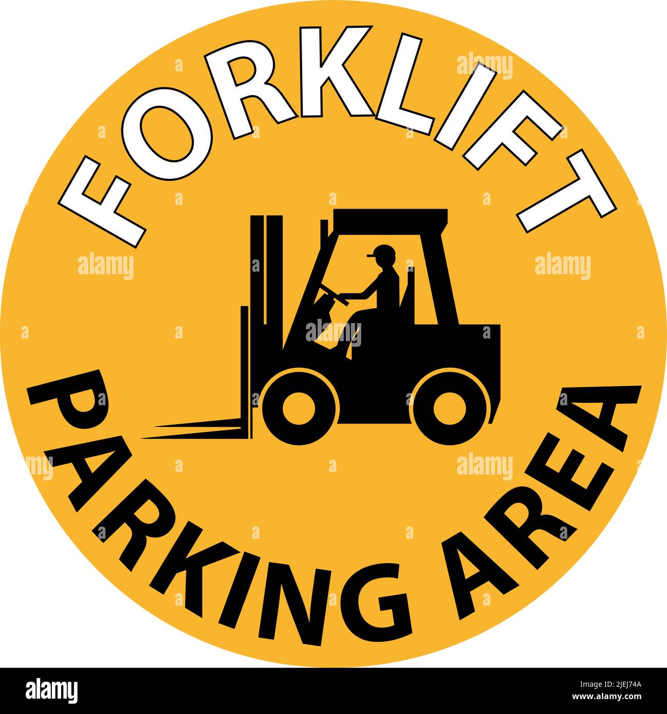 Forklift Parking Area Sign On White Background Stock Vector Image & Art ...