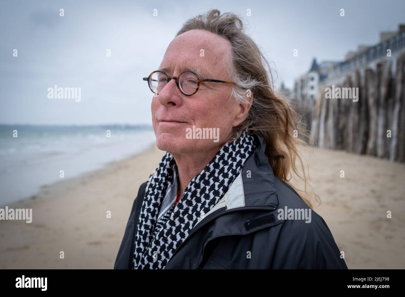 France, Brittany, Saint-Malo, 2022-06-05. Portrait of Chris Ames at the Festival de Litterature ...