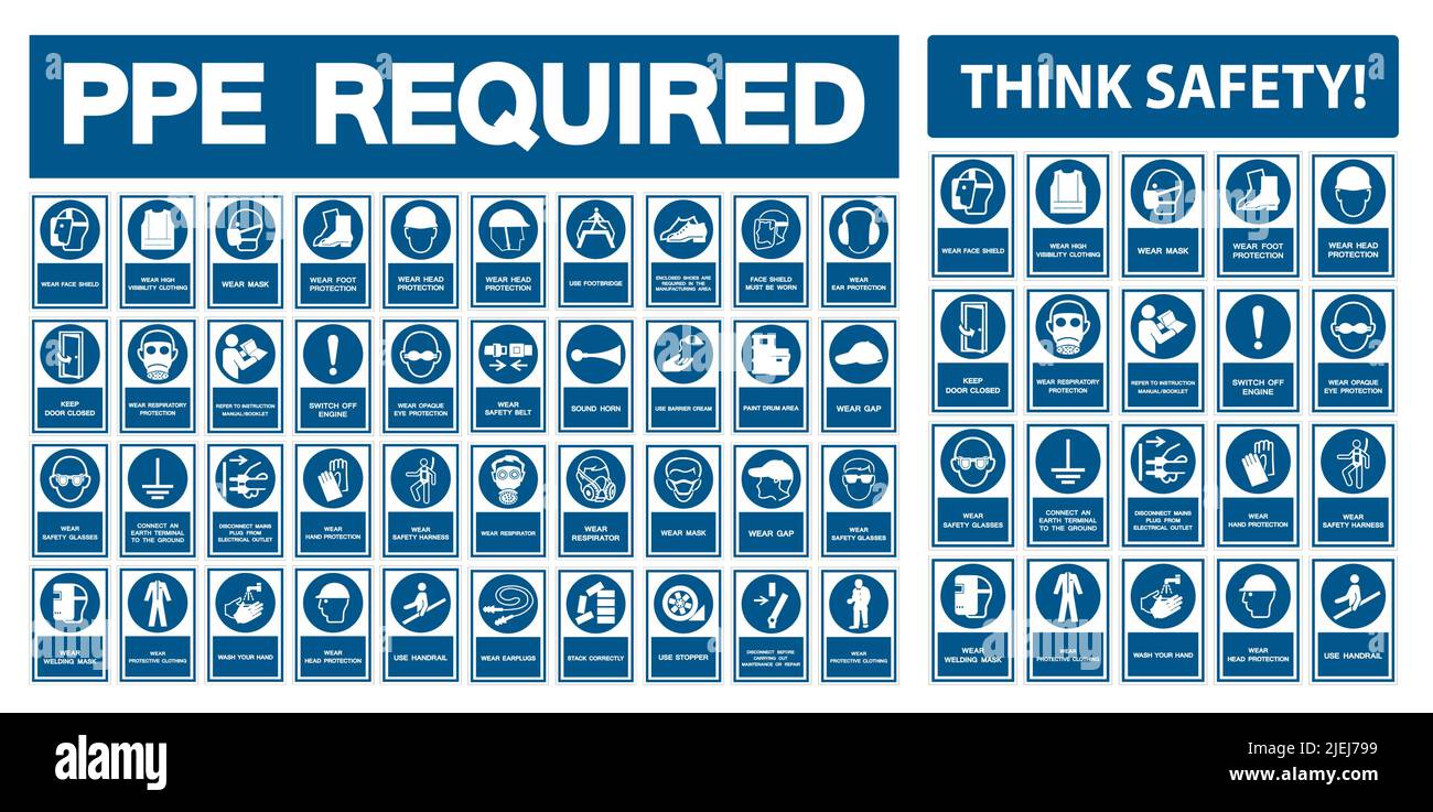 Required Personal Protective Equipment (PPE) Symbol,Safety Icon Stock ...