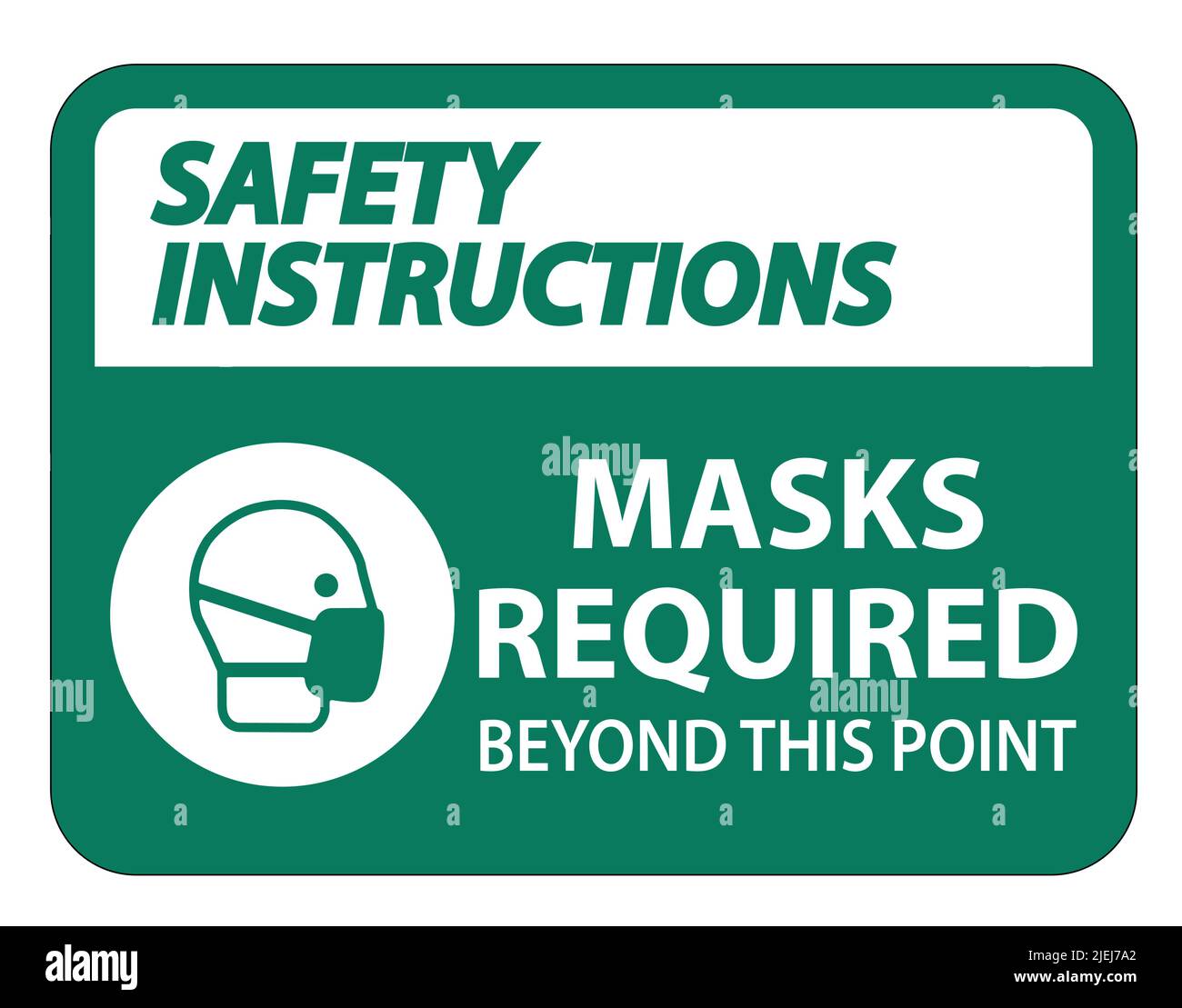 Safety Instructions Masks Required Beyond This Point Sign Isolate On ...