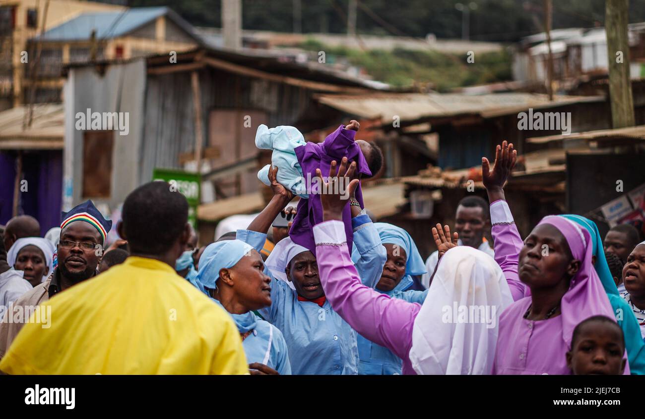 Kenya. 26th June, 2022. Members of the African christian church Roho ...