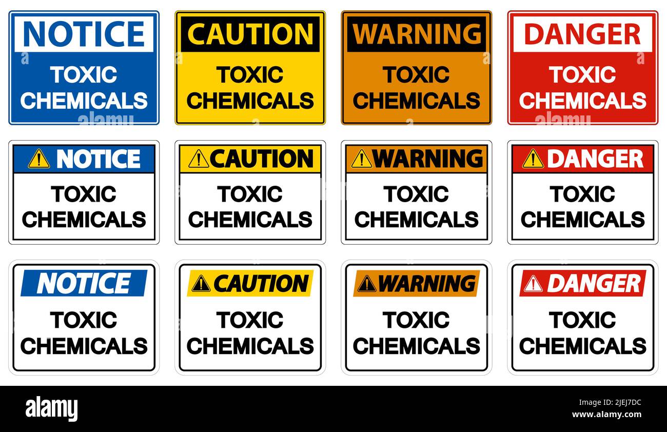 Danger Toxic Chemicals Symbol Sign On White Background Stock Vector ...