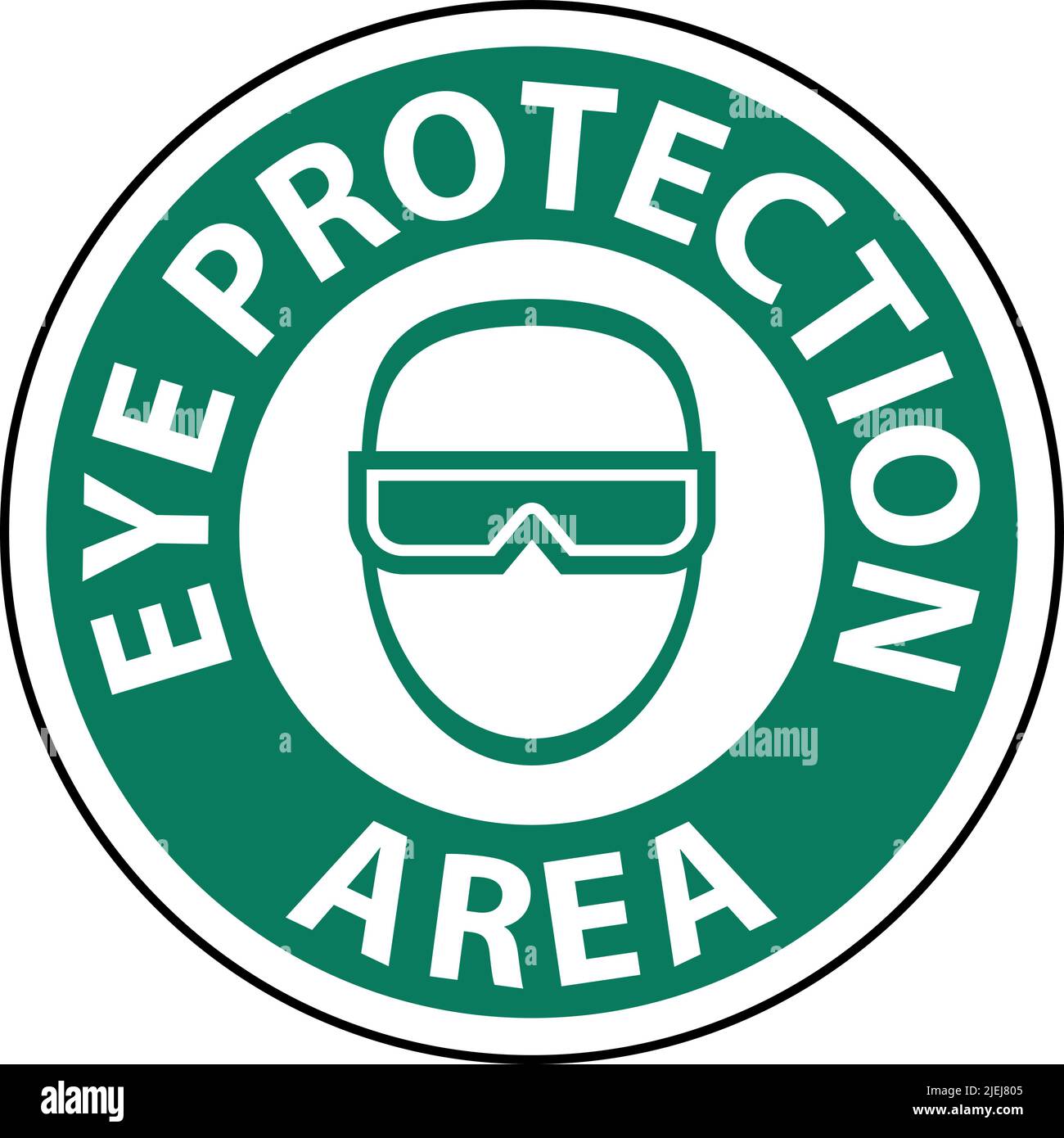 Eye Protection Area Floor Sign On White Background Stock Vector Image ...