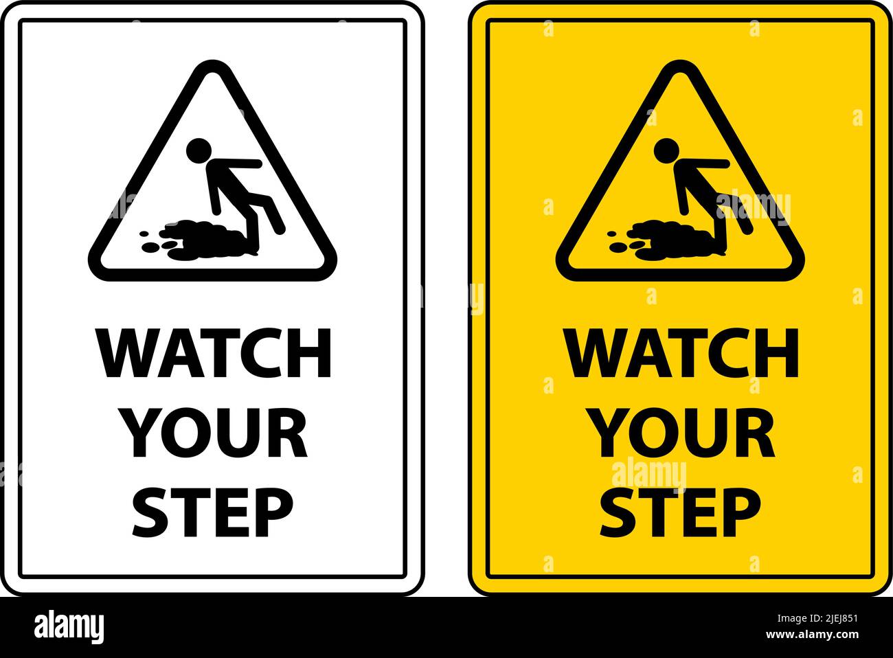Watch Your Step Floor Sign On White Background Stock Vector Image & Art ...