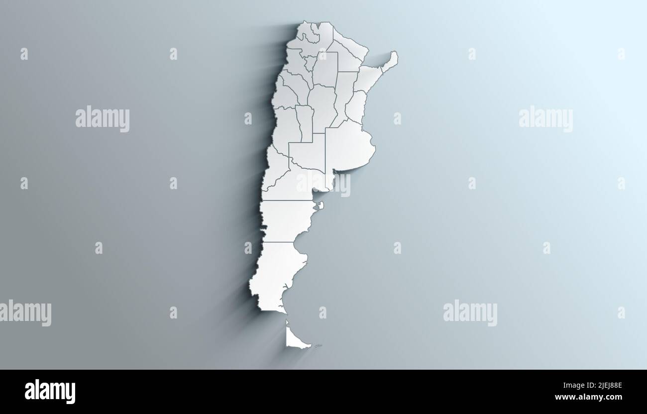 Country Political Geographical Map of Argentina with Provinces with ...