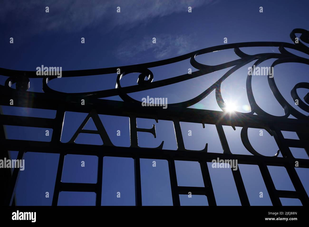 A general view of the AELTC gates on day one of the 2022 Wimbledon ...