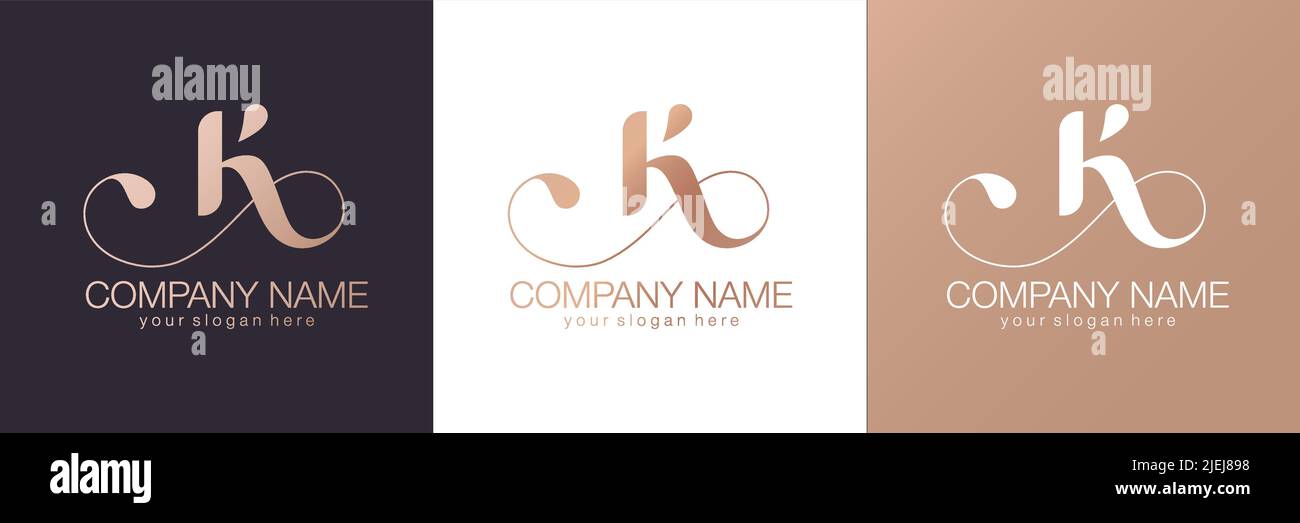 K letter monogram. Elegant luxury K logo. Calligraphic style. Corporate ...