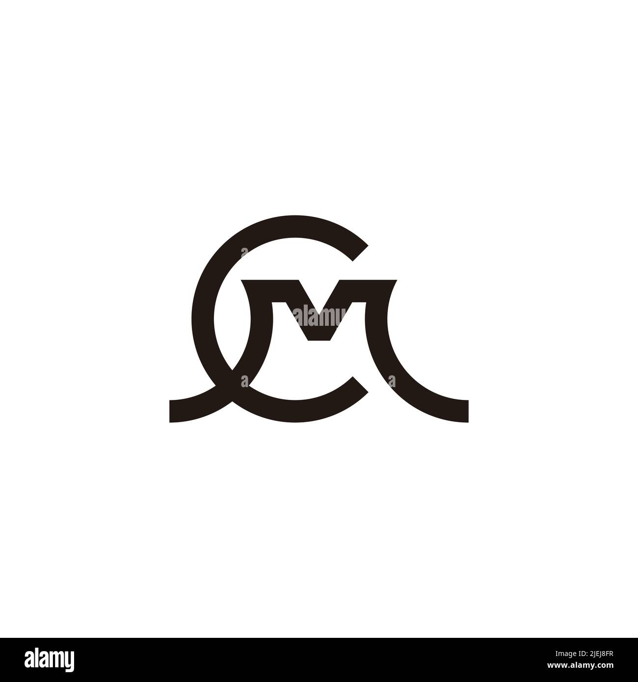 letter cm simple curves geometric line logo vector Stock Vector Image ...