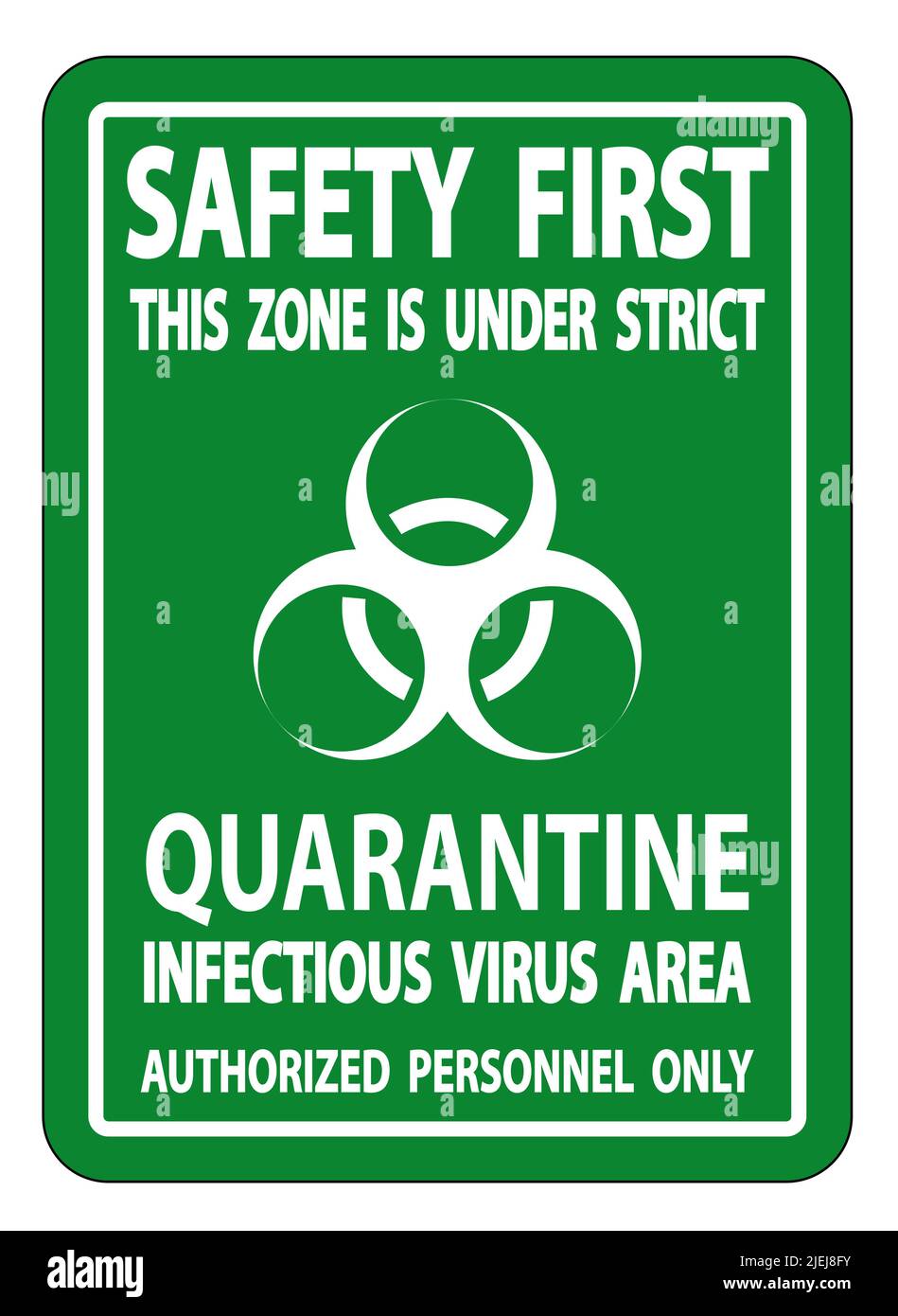Safety First Quarantine Infectious Virus Area Sign Isolate On White ...