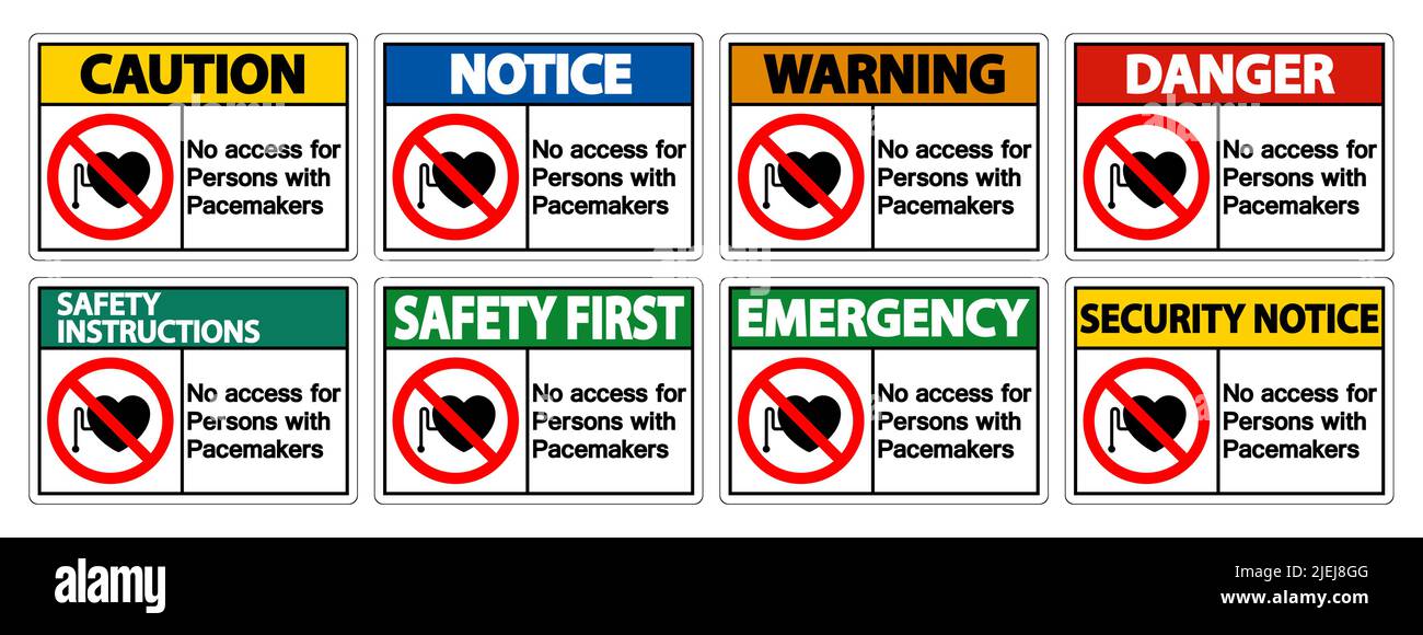 No Access For Persons With Pacemaker Symbol Sign On White Background ...