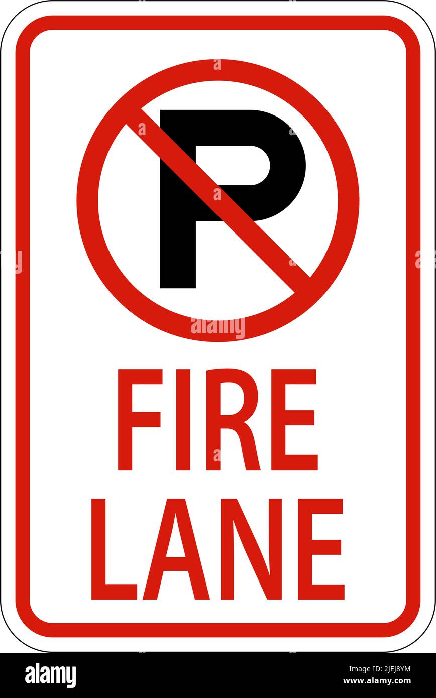 No Parking Fire Lane Sign On White Background Stock Vector Image & Art ...