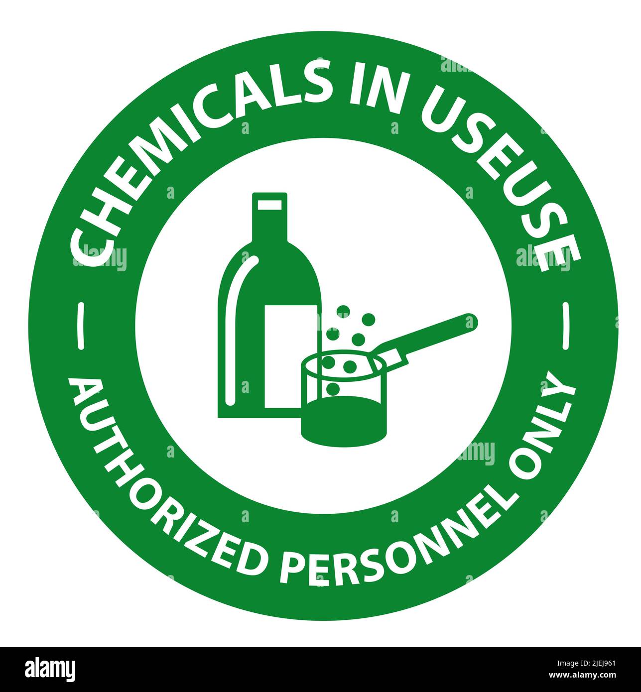 Safety first Chemicals In Use Symbol Sign On White Background Stock ...