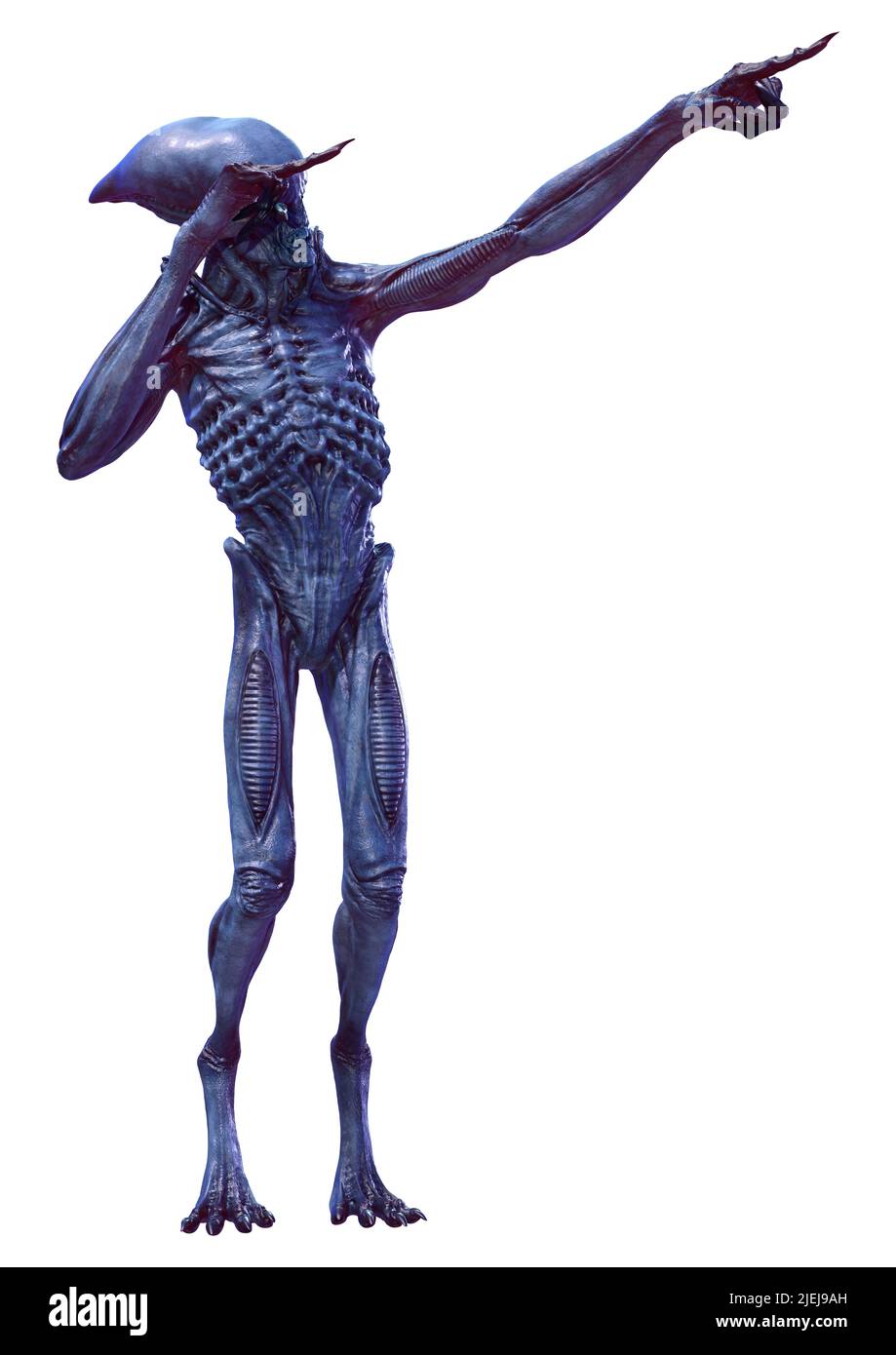 3D rendering of a blue male alien isolated on white background Stock ...