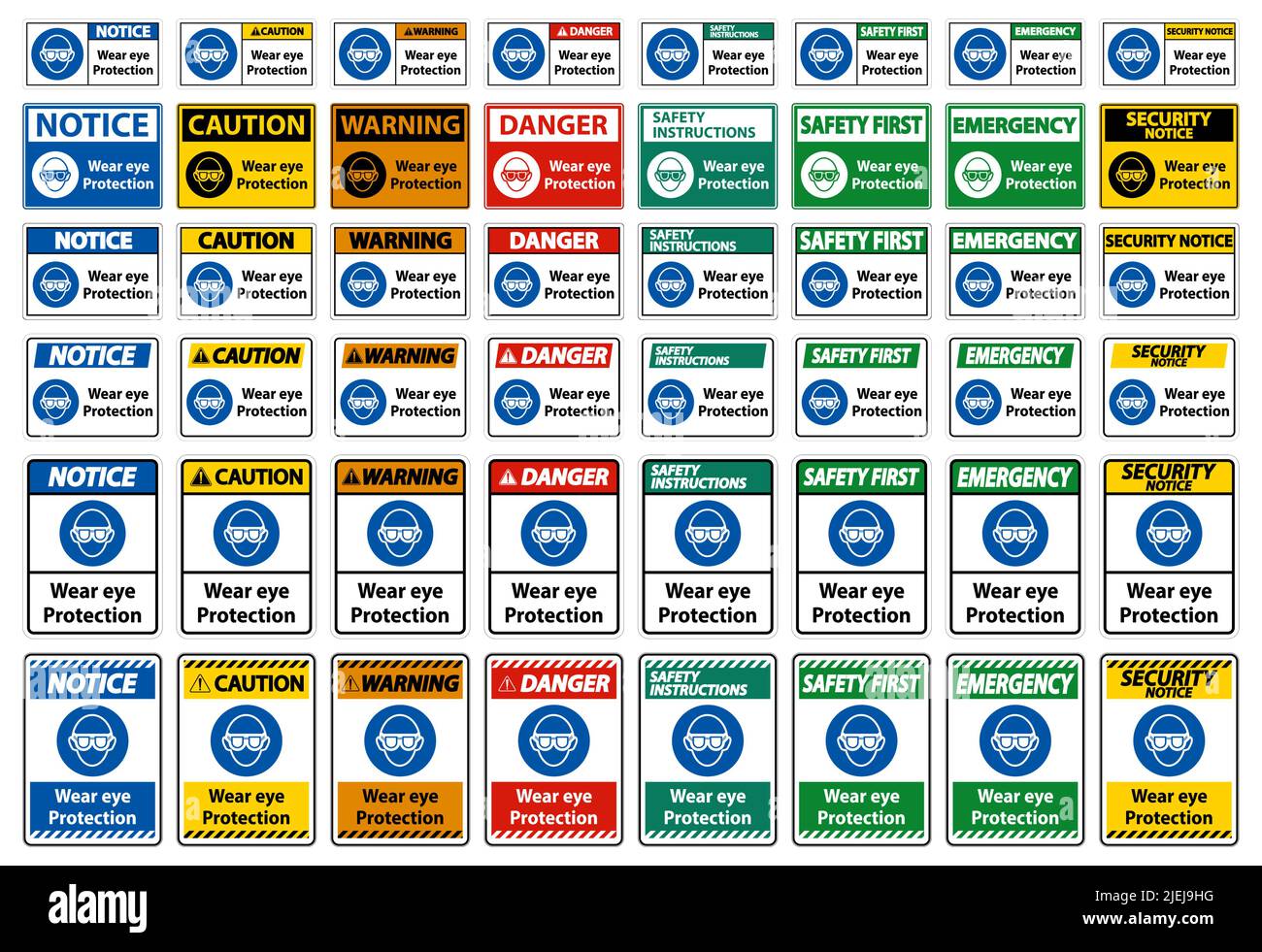 Wear eye protection on white background Stock Vector Image & Art - Alamy