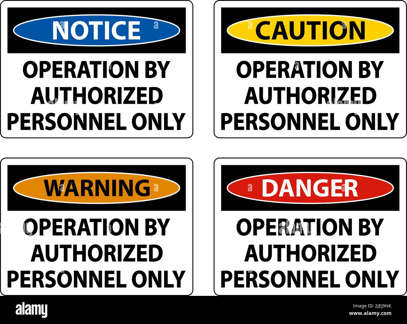 Operation By Authorized Only Sign On White Background Stock Vector ...