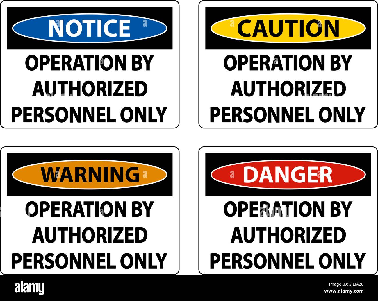 Operation By Authorized Label Sign On White Background Stock Vector ...