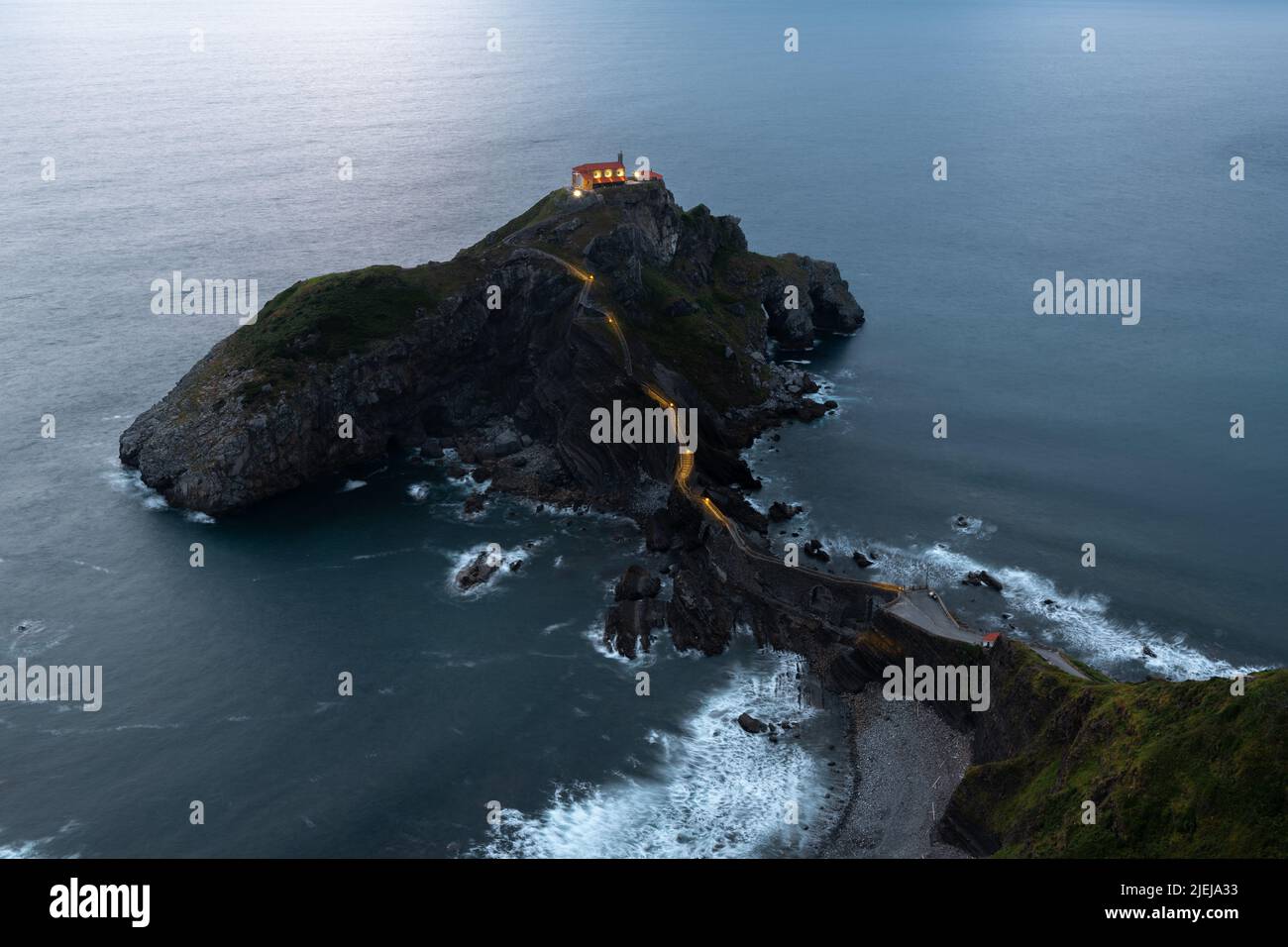 Gaztelugatxe at Saint John's Eve, Basque Country coast, Spain Stock ...