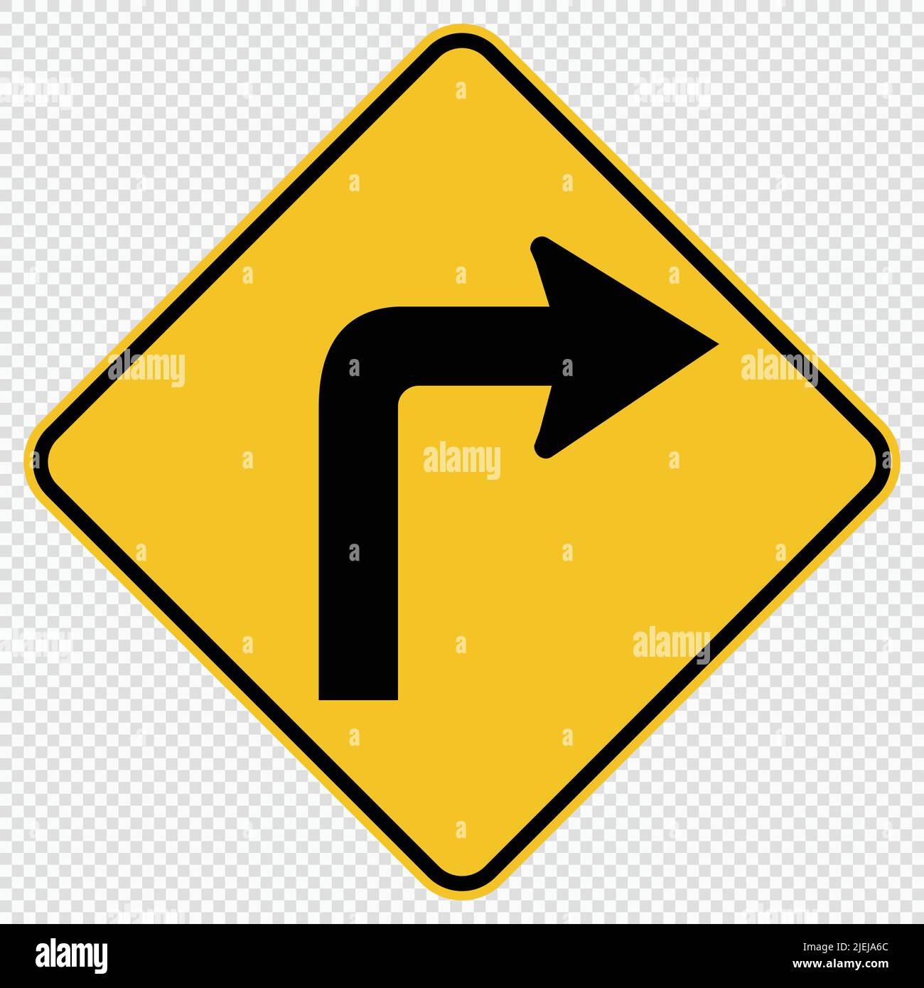 Turn Right Traffic Road Sign on transparent background,vector ...