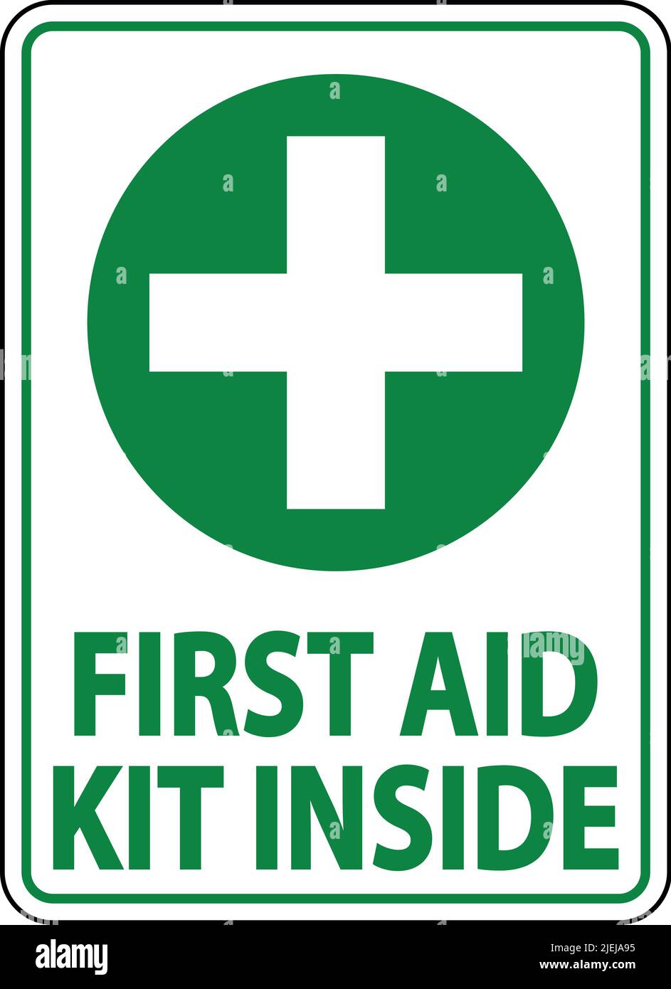 First Aid Kit Inside Sign Label Sign on white background Stock Vector ...