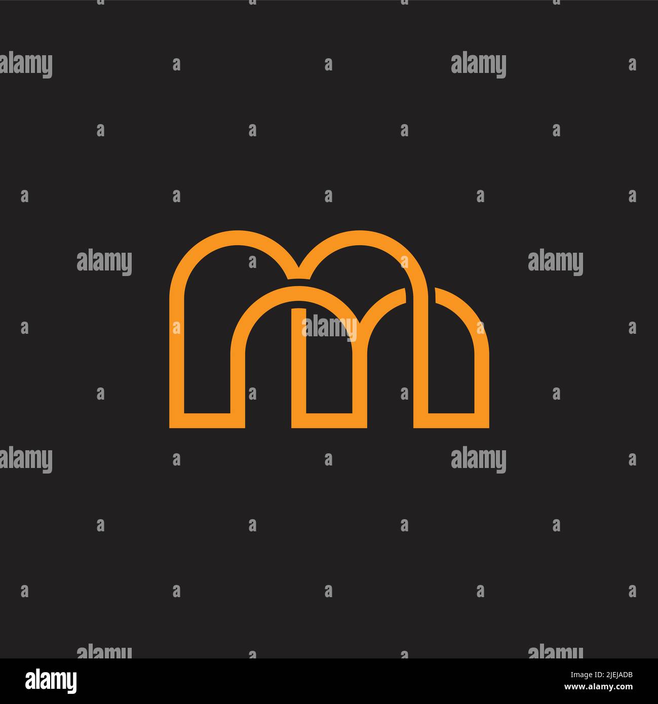 letter mm linked thin line infinity design logo vector Stock Vector ...