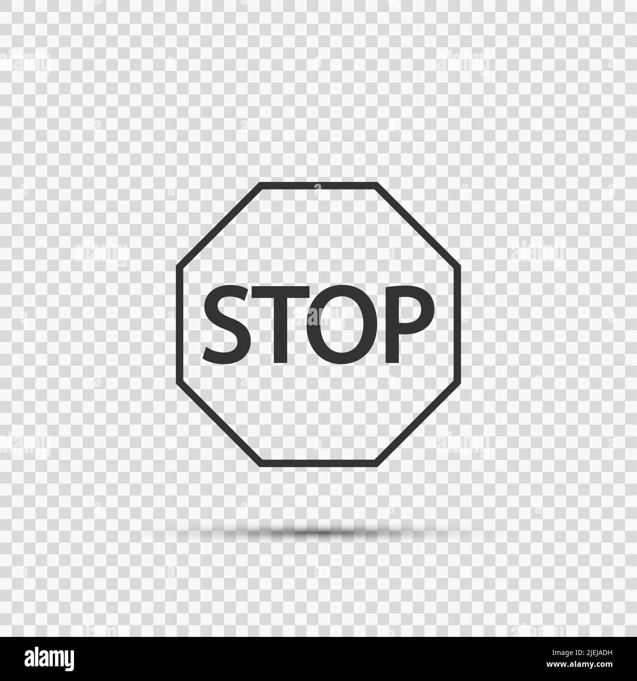 stop sign icons on transparent background,vector illustration Stock ...