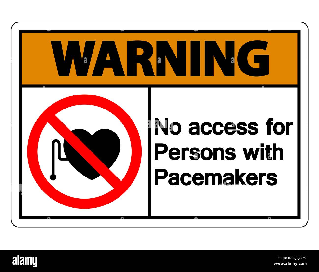 Warning No Access For Persons With Pacemaker Symbol Sign Isolate On ...