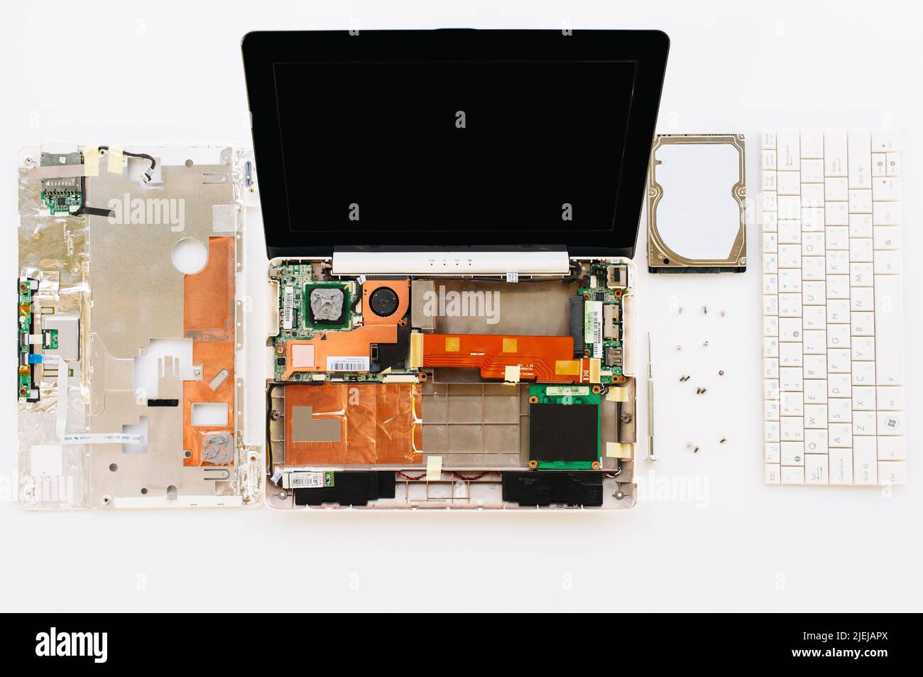 The disassembled laptop. Details of pc (computer Stock Photo - Alamy