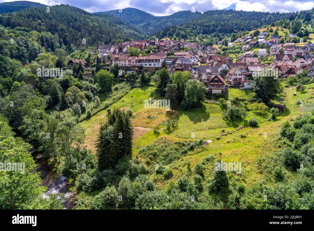 Langenbrand und das Murgtal, Forbach, Schwarzwald, Baden-Württemberg ...