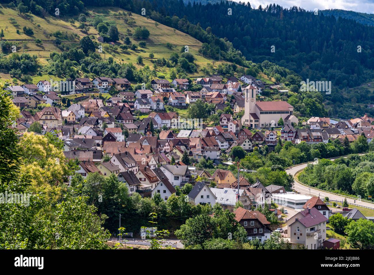 Gausbach und das Murgtal, Forbach, Schwarzwald, Baden-Württemberg ...