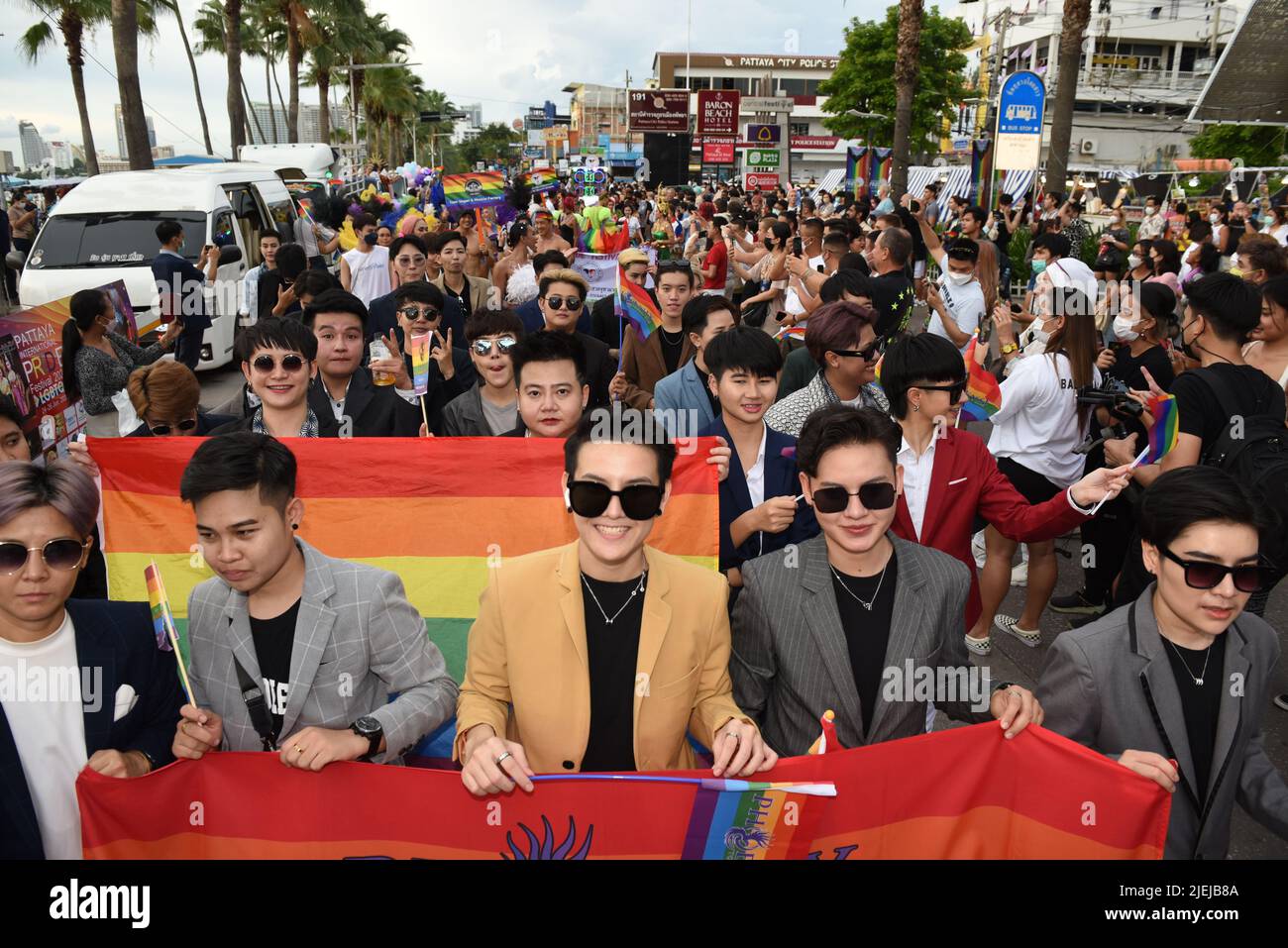 Pattaya, Thailand. 25th June, 2022. Members and allies of the LGBTQ ...