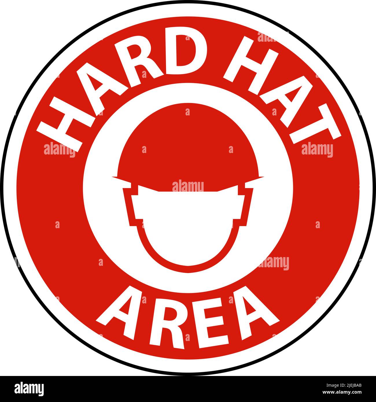 Hard Hat Area Floor Sign On White Background Stock Vector Image & Art ...