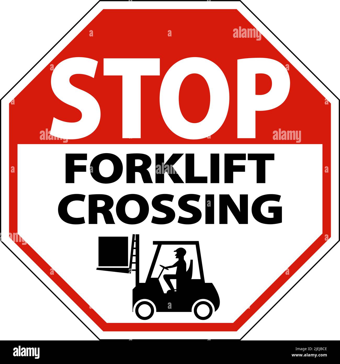 Stop Forklift Crossing Sign On White Background Stock Vector Image ...