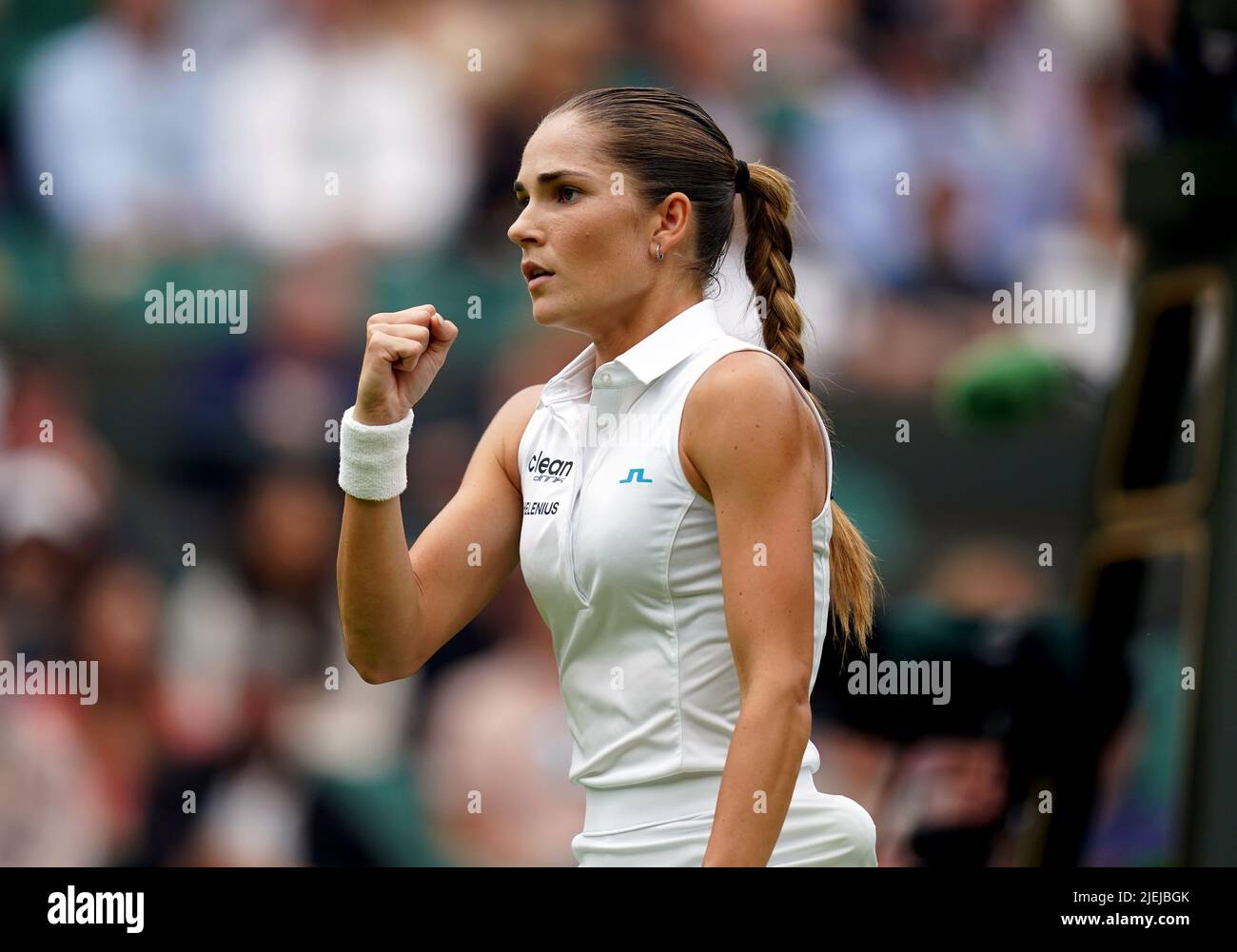 Mirjam Bjorklund during her match against Ons Jabeur on day one of the ...