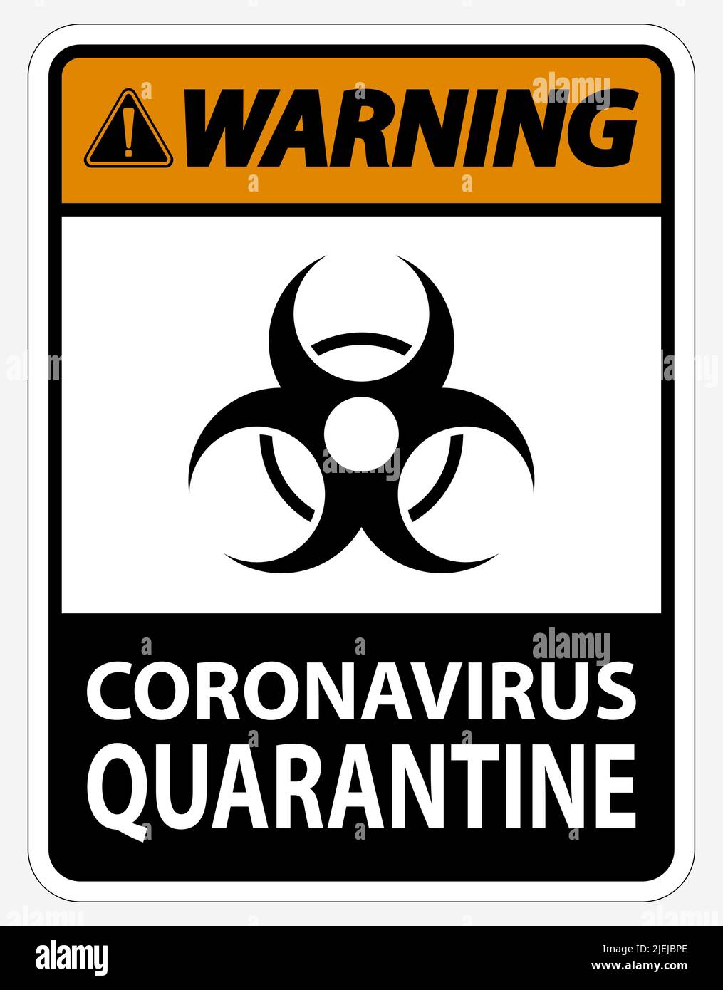Warning Coronavirus Quarantine Sign Isolated On White Background,Vector ...