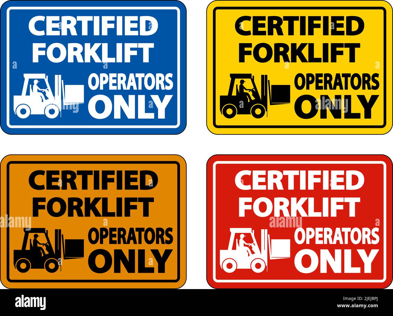 Certified Forklift Operators Only Sign On White Background Stock Vector ...