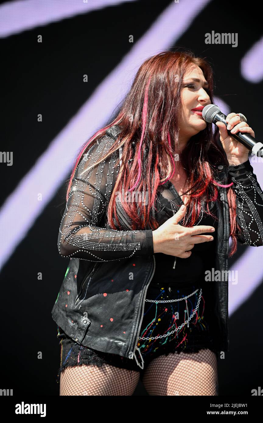 Tiffany seen performing at Lets Rock Leeds 80s Festival in Temple ...