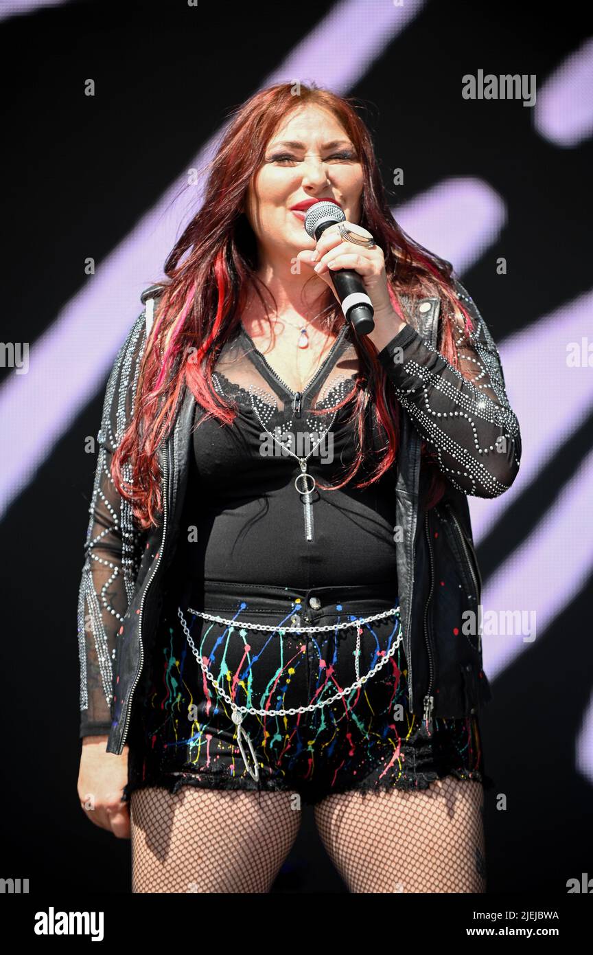 Tiffany seen performing at Lets Rock Leeds 80s Festival in Temple ...