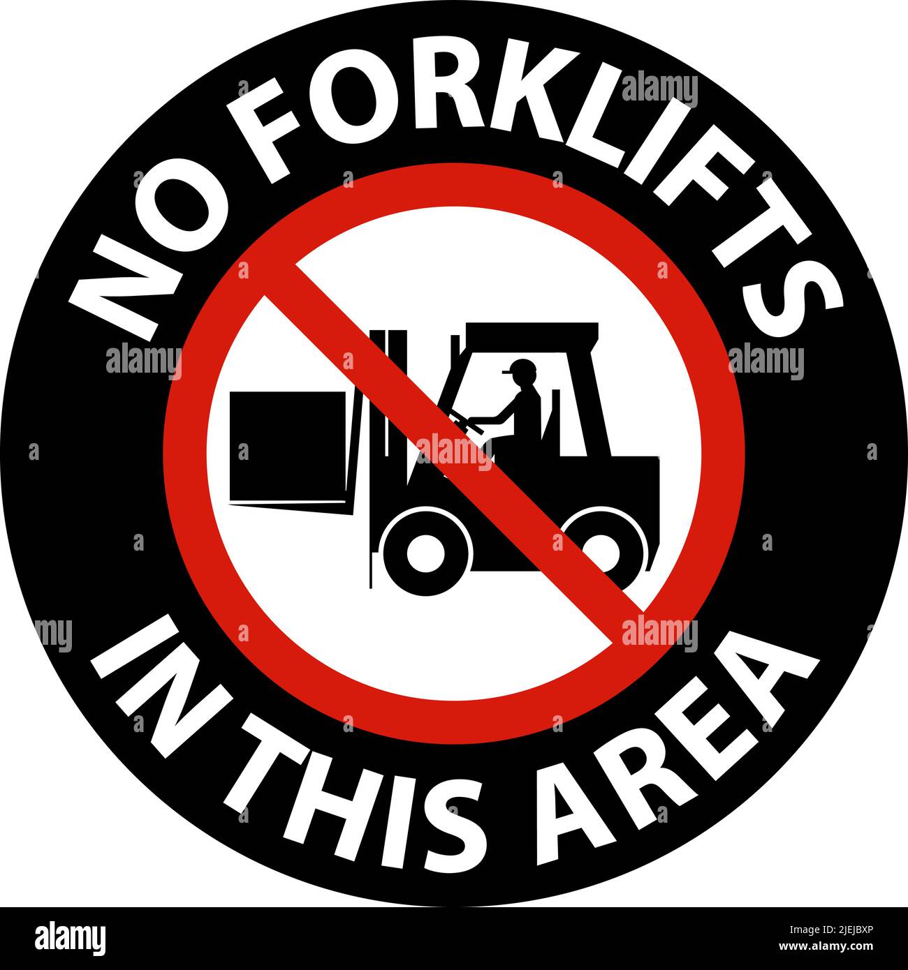 No Forklifts In This Area Floor Sign On White Background Stock Vector ...