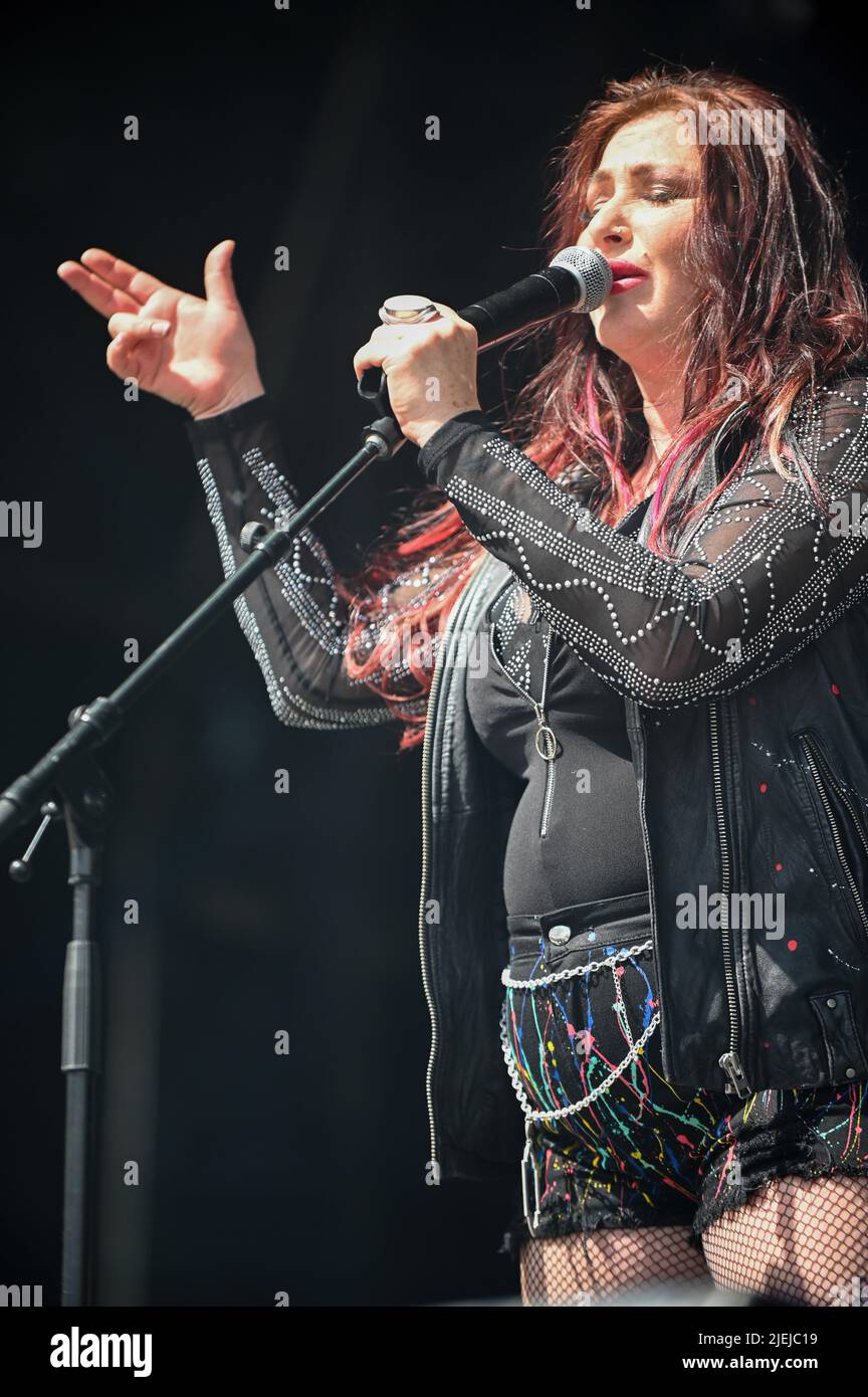 Tiffany seen performing at Lets Rock Leeds 80s Festival in Temple ...