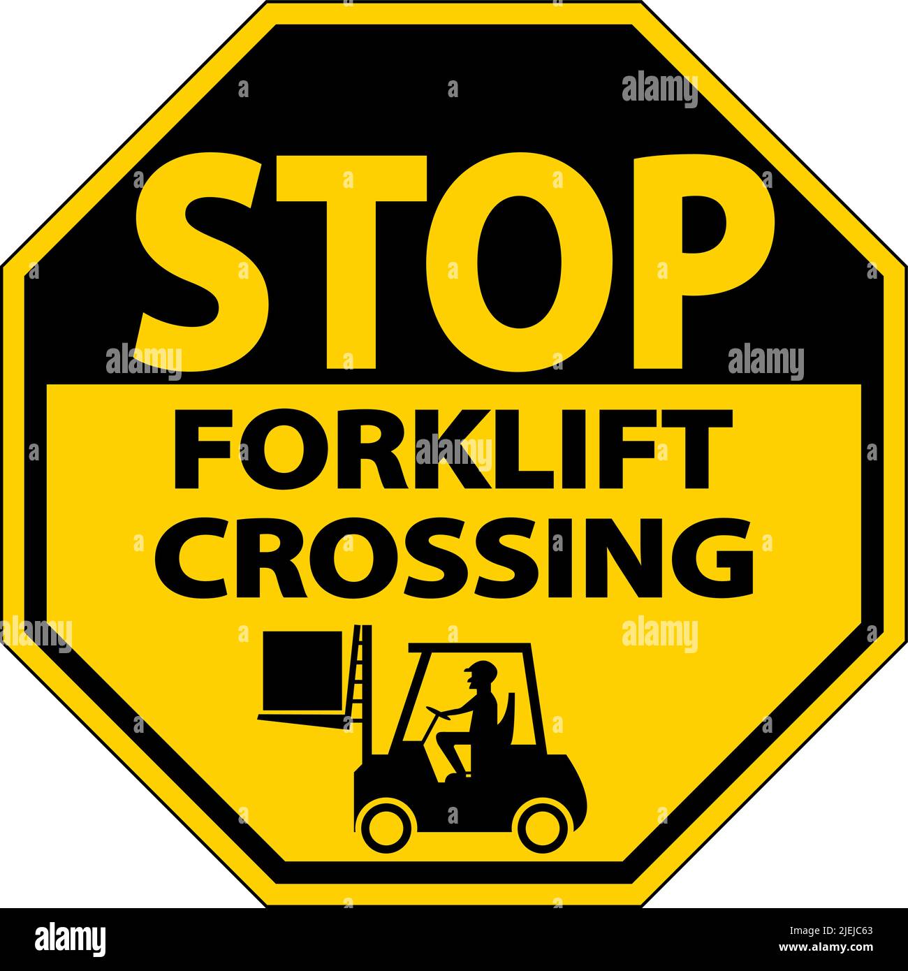 Stop Forklift Crossing Sign On White Background Stock Vector Image ...