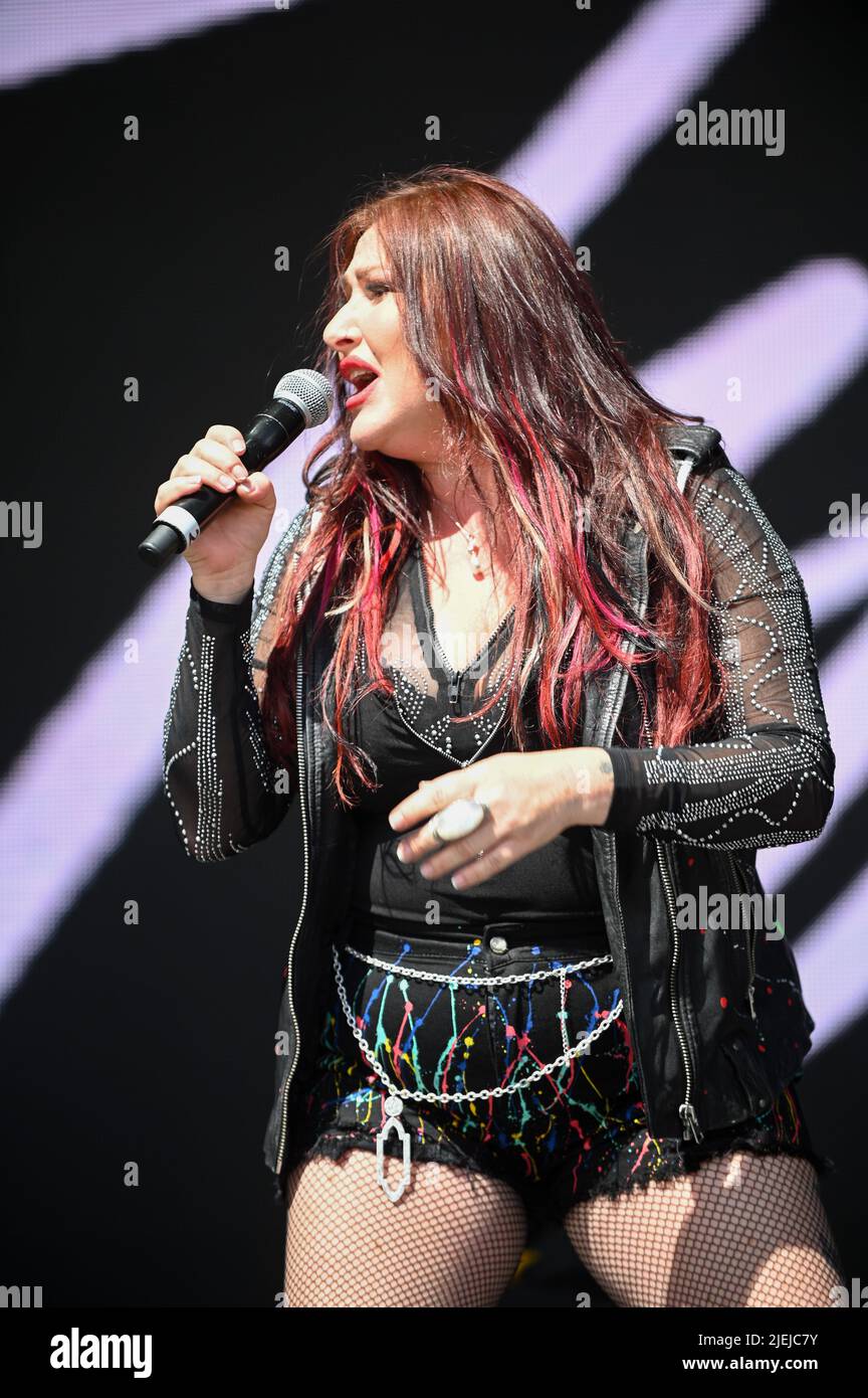 Tiffany seen performing at Lets Rock Leeds 80s Festival in Temple ...