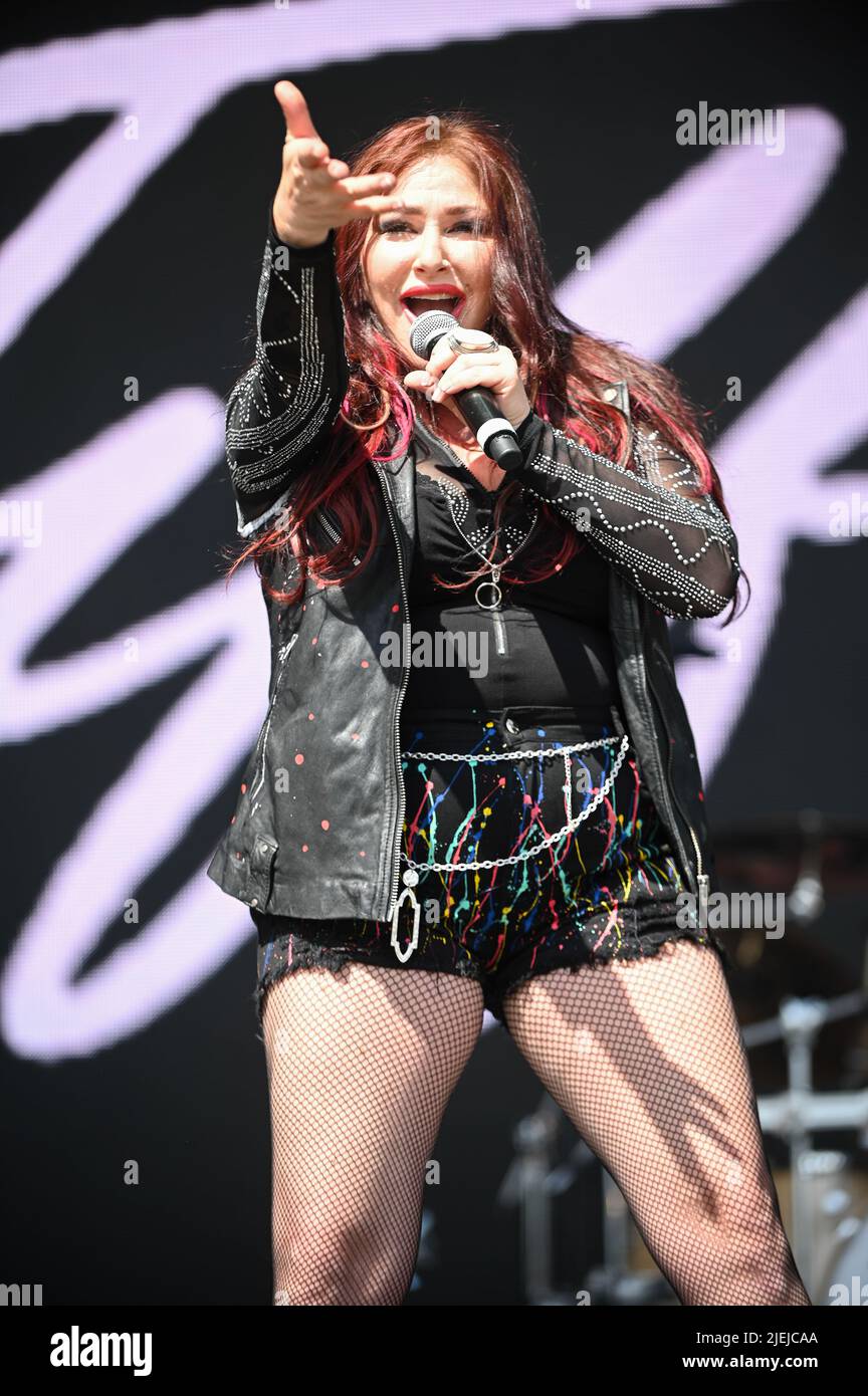 Tiffany seen performing at Lets Rock Leeds 80s Festival in Temple ...