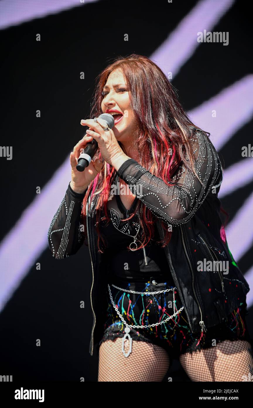 Tiffany seen performing at Lets Rock Leeds 80s Festival in Temple ...