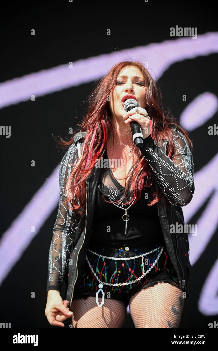 Tiffany seen performing at Lets Rock Leeds 80s Festival in Temple ...