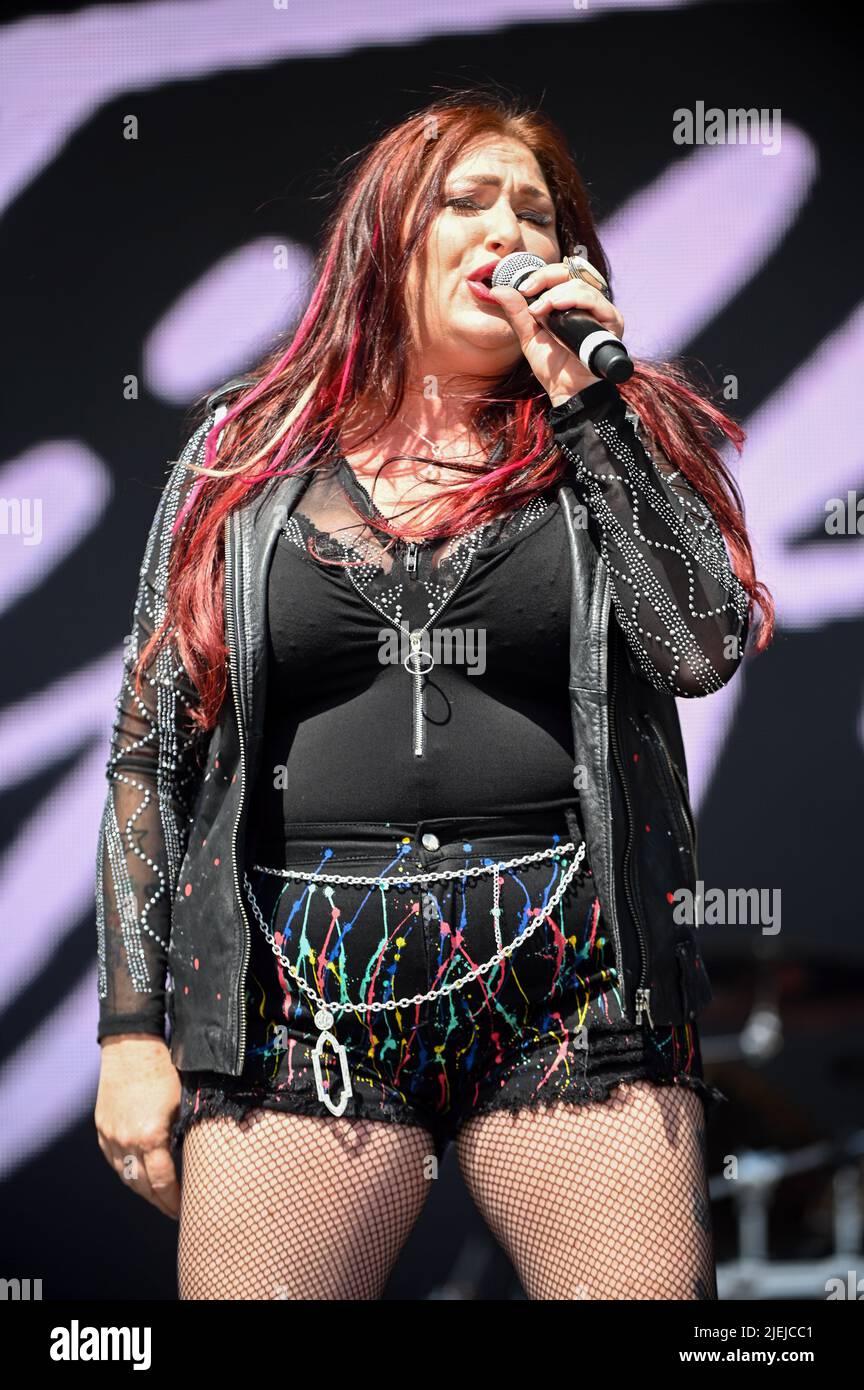 Tiffany seen performing at Lets Rock Leeds 80s Festival in Temple ...