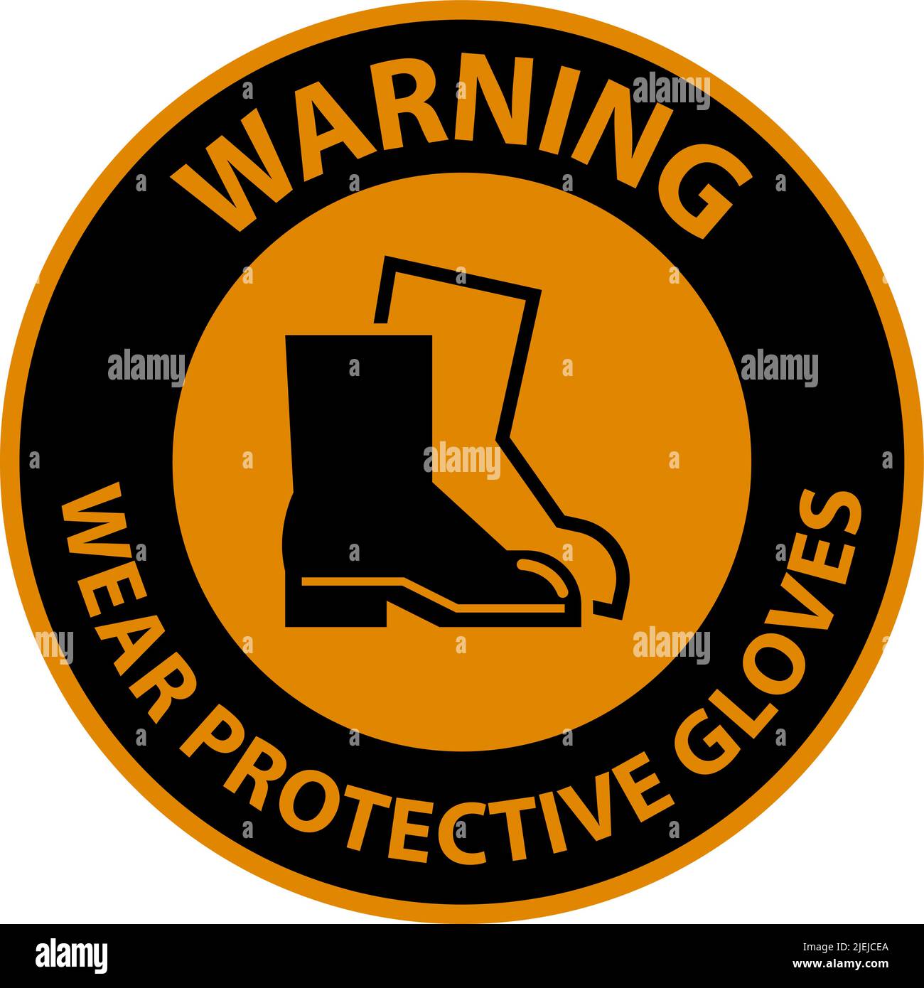 Warning Wear Protective Footwear Sign On White Background Stock Vector ...